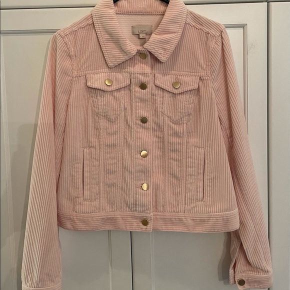 LOFT | Jackets & Coats | Light Pink Corduroy Jacket With Gold Buttons ...